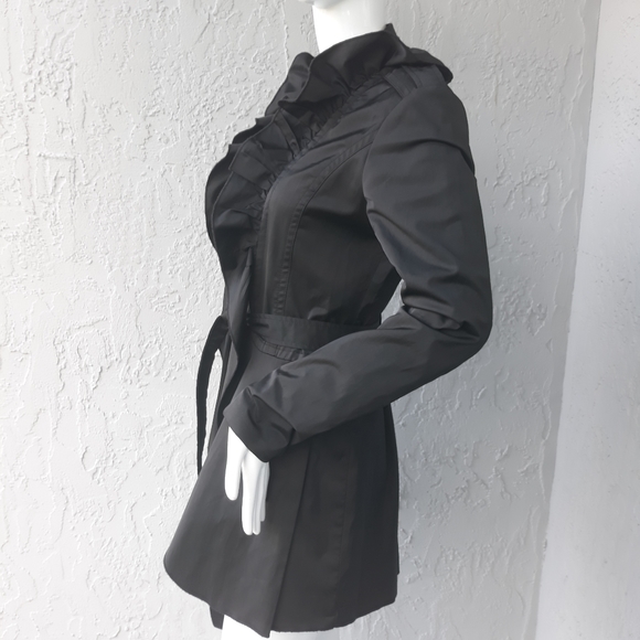 Dalia Collection | Jackets & Coats | Dalia Collection Black Ruffled ...